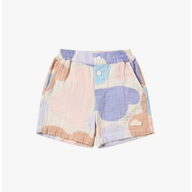 Cloudy Seashells Wrinkled Muslin Shorts Size 18M - 9/10Y